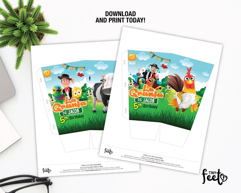 La Granja De Zenon Popcorn Box Zenon Farm Birthday Party - Etsy
