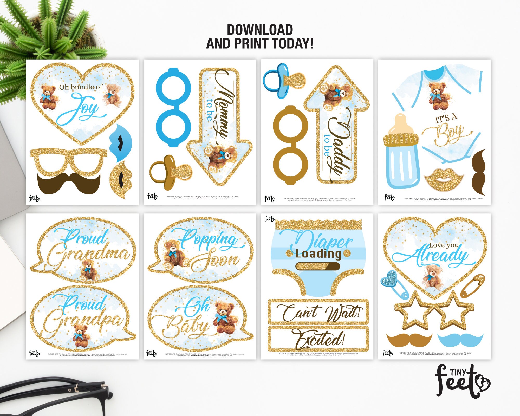 Teddy Bear Baby Shower Photo Booth Props Teddy Bear Baby - Etsy México