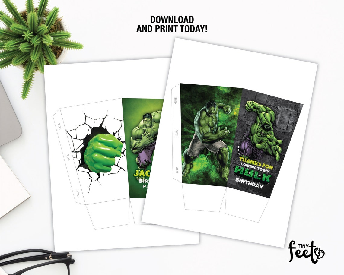 Hulk Popcorn Box the Incredible Hulk Birthday Party Instant - Etsy