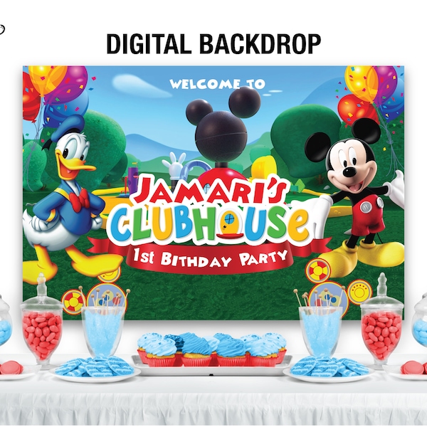 Backdrop Mickey Mouse Clubhouse - Etsy