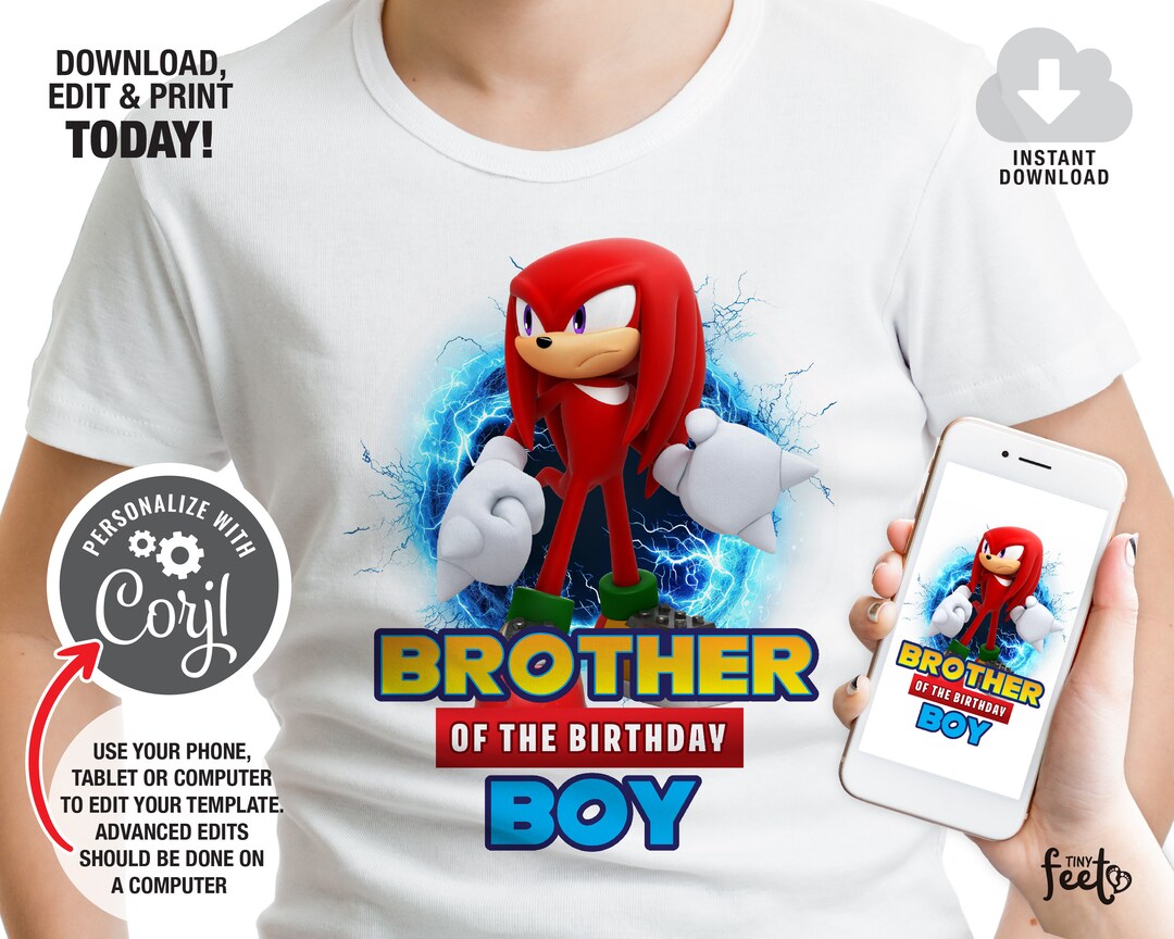Sonic Iron on Transfer, Sonic the Hedgehog Birhtday T-shirt Design ...