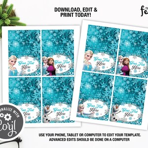 Frozen Food Table Tent, Elsa Frozen Food Labels, Winter Birthday Party ...