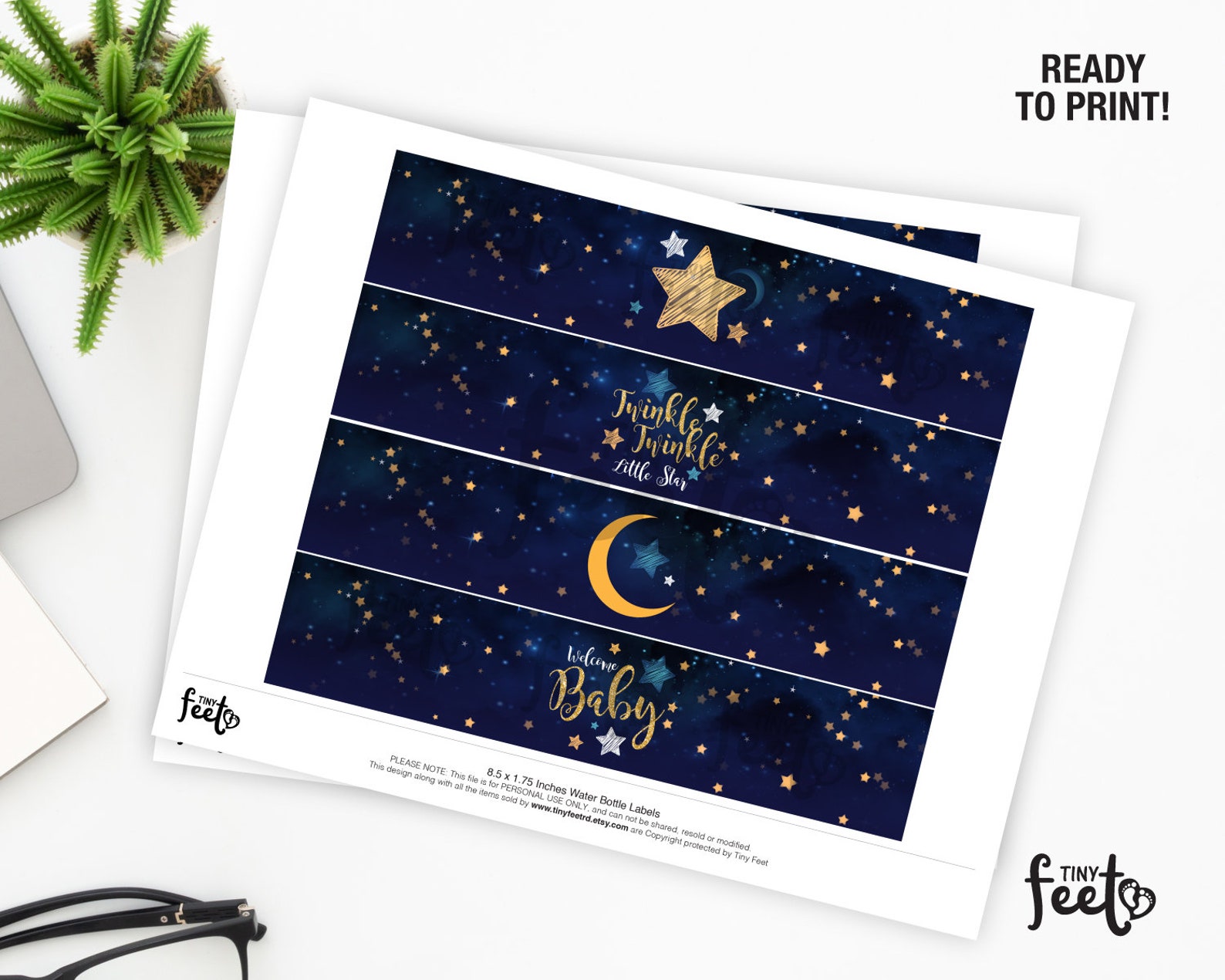 Twinkle Twinkle Little Star Baby Shower Water Bottle Labels - Etsy