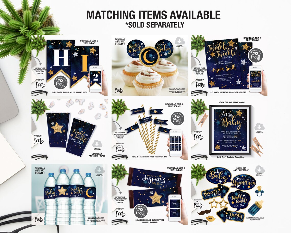 Twinkle Twinkle Little Star Baby Shower Water Bottle Labels - Etsy