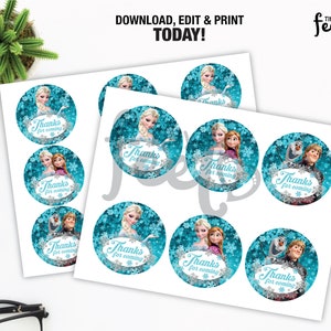 Frozen Swirl Lollipop Labels, Elsa Frozen Printable Birthday Party ...