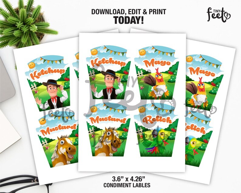 La Granja De Zenon Condiment Labels Zenon Farm Birthday - Etsy