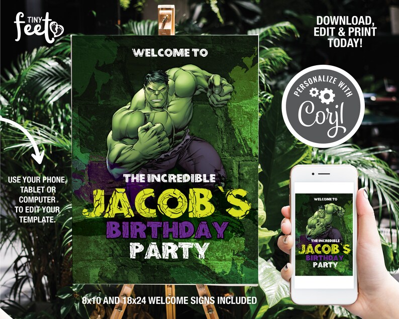 Hulk Birthday Welcome Sign Hulk Party Decoration the - Etsy