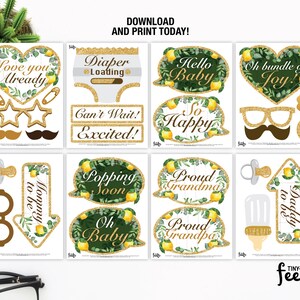 Lemon Baby Shower Photo Booth Props, Lime Baby Shower Props, Lemonade ...