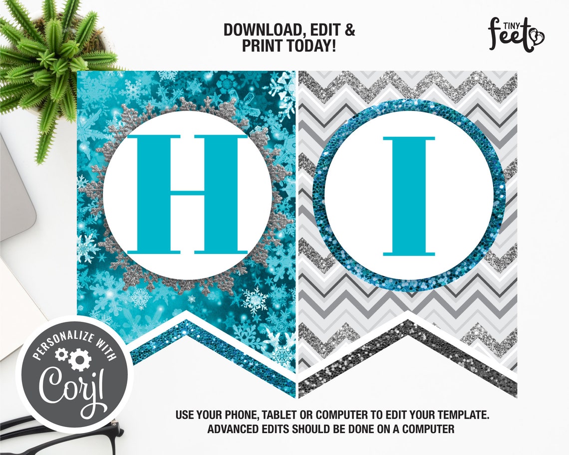 Frozen Birthday Banner Frozen Party Decoration Winter - Etsy