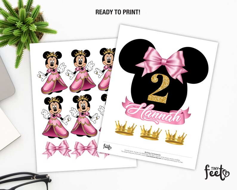 Princes Minnie Mouse Centerpiece Minnie Birthday Party - Etsy