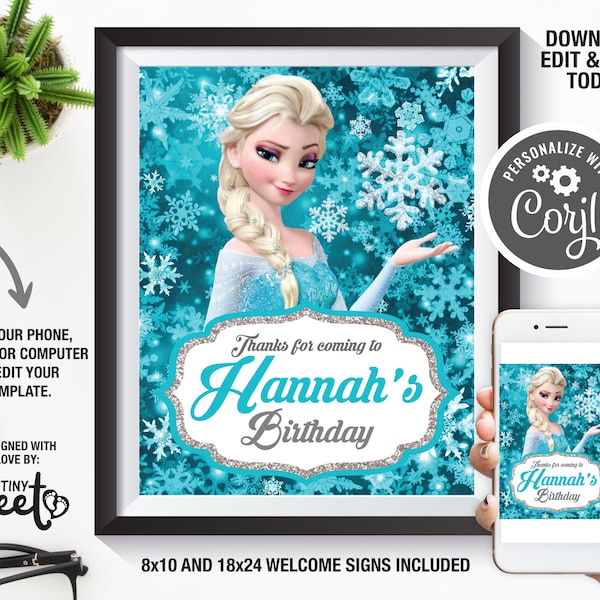 Frozen Birthday Sign - Etsy