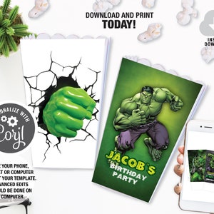 Hulk Popcorn Box, the Incredible Hulk Birthday Party, Instant Download ...