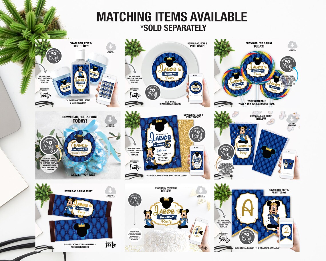 Royal Mickey Mouse Chips Bag Royal Blue Printable Party - Etsy