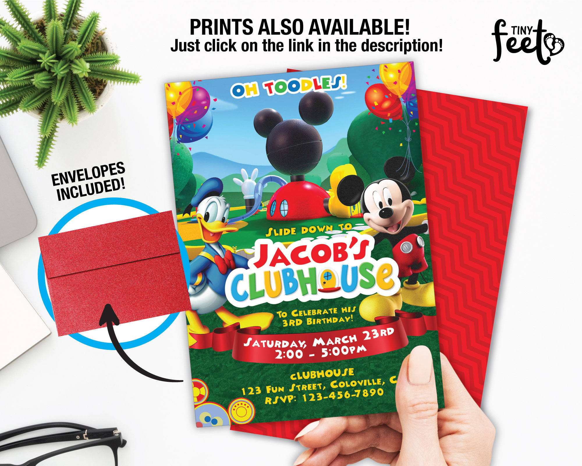 Mickey Mouse Clubhouse Birthday Invitation Mickey Mouse - Etsy