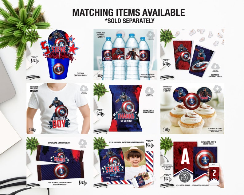 Captain America Water Bottle Label Printable Water Bottle - Etsy