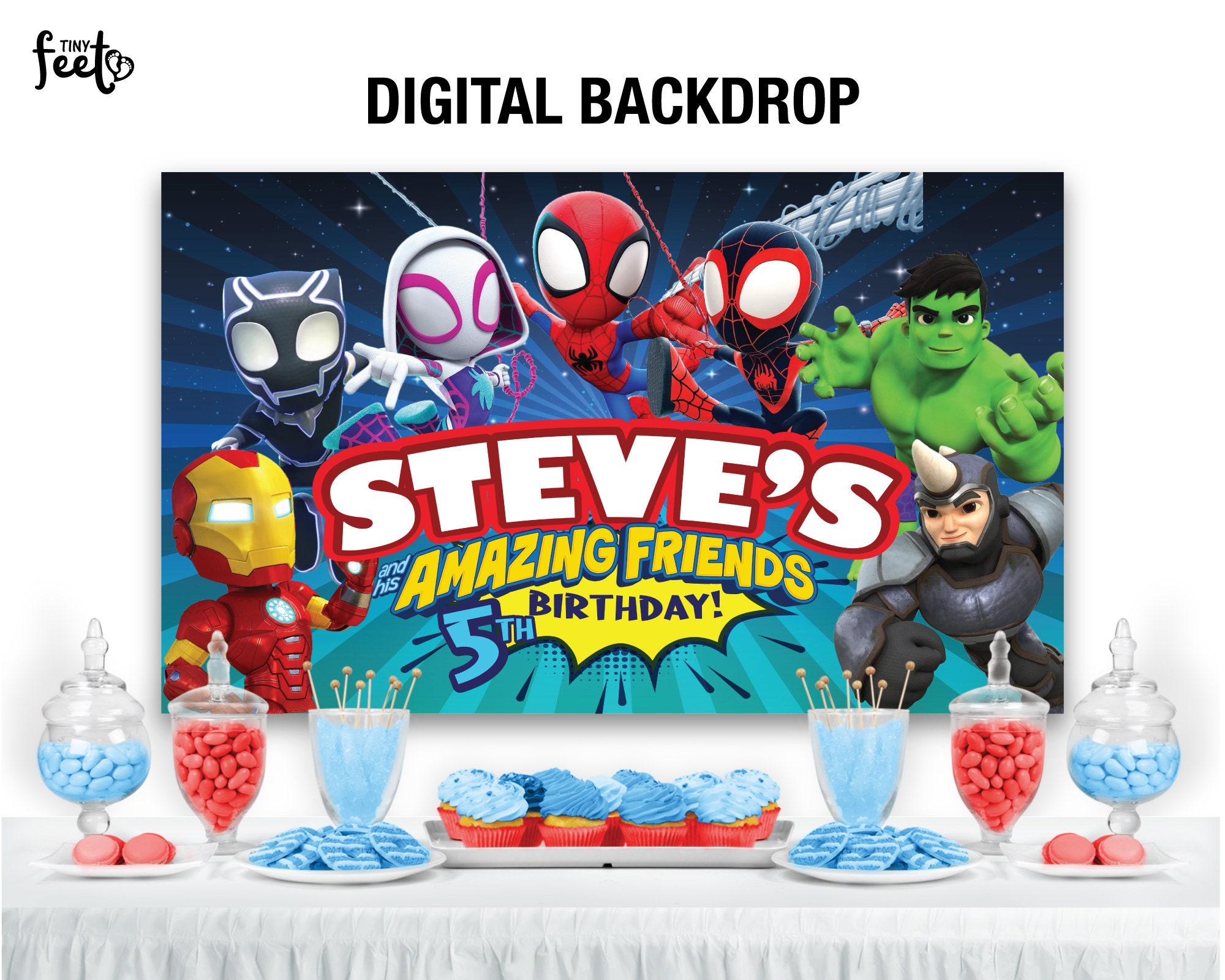 Spidey and His Amazing Friends Backdrop Design Spiderman - Etsy UK