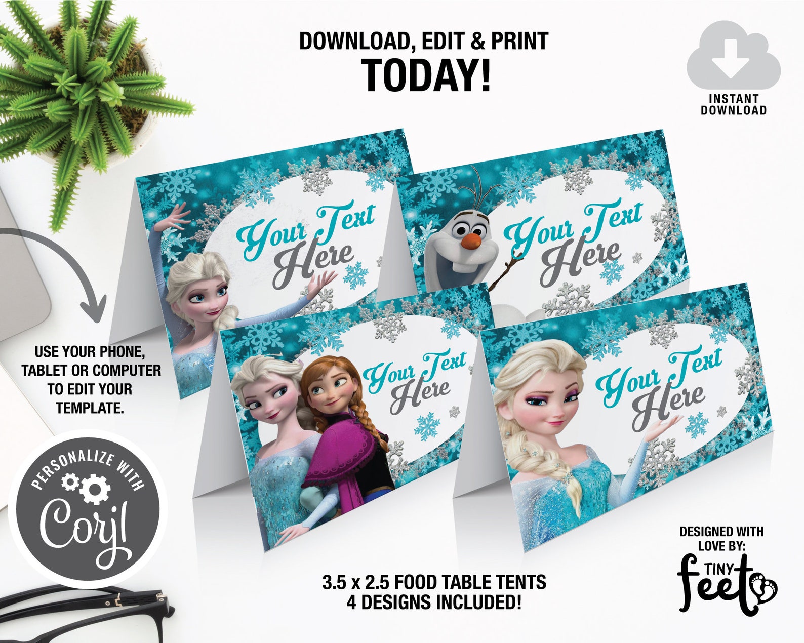 Frozen Food Table Tent Elsa Frozen Food Labels Winter - Etsy