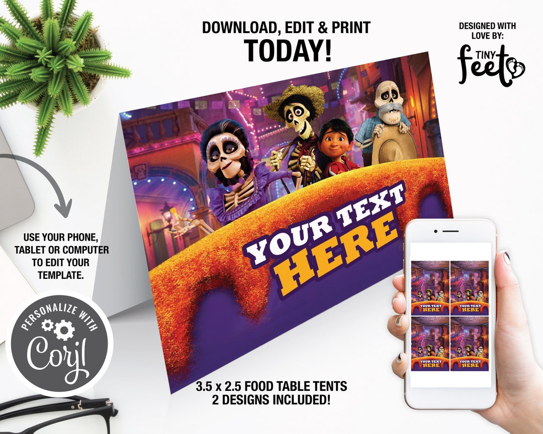 Coco Food Table Tent, Mexican Party Food Labels, Coco Birthday Party ...