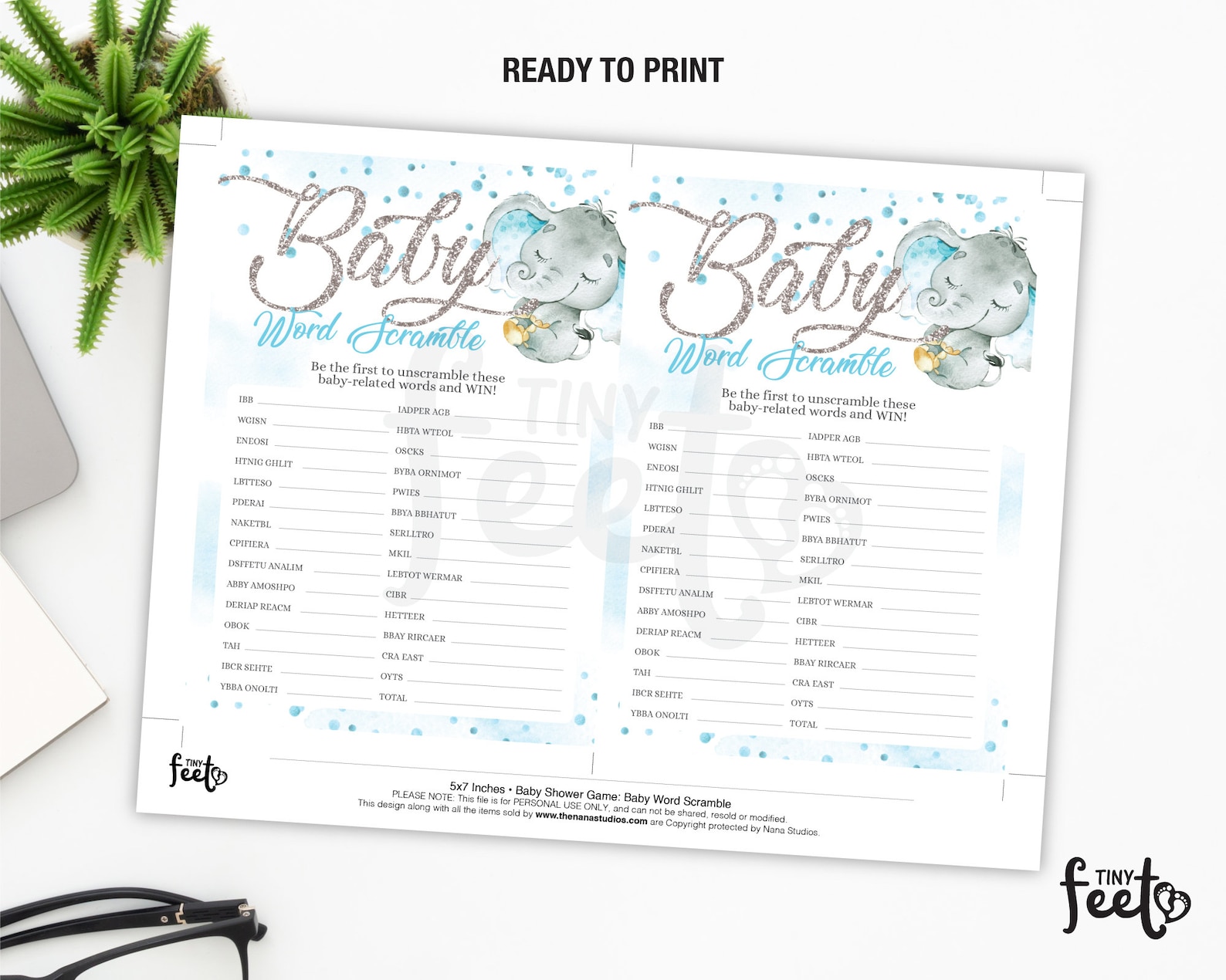 Baby Elephant Baby Shower Game Baby Word Scramble Baby - Etsy