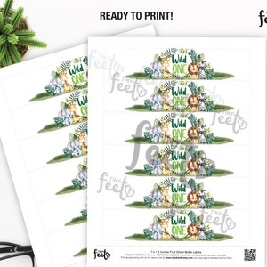 Wild One Fruit Shoot Bottle Label, Printable Labels Template, Animals ...