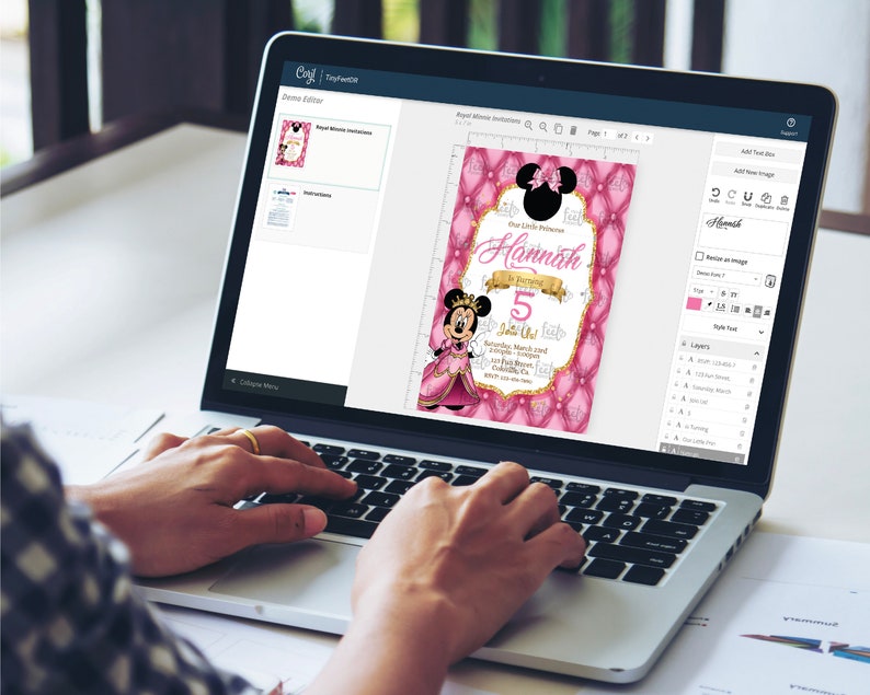 Royal Minnie Mouse Birthday Invitation Princess Minnie Mouse - Etsy