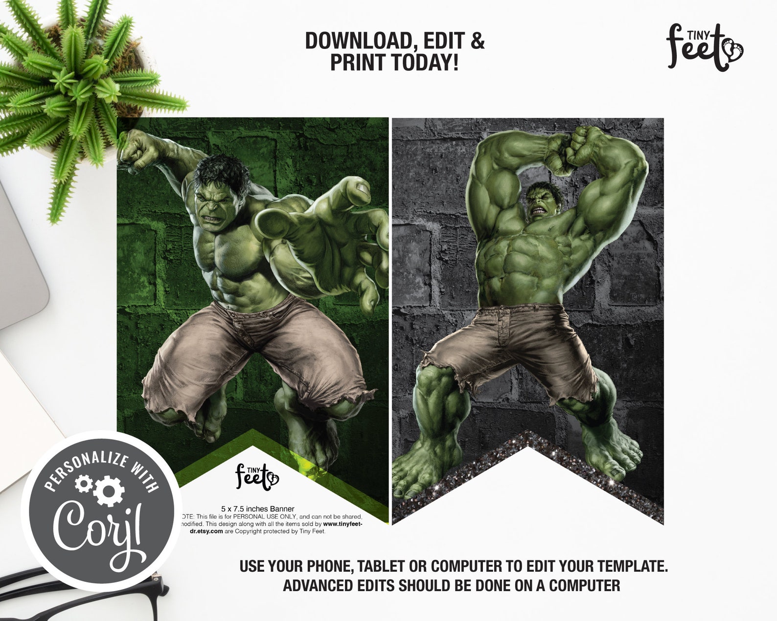 Hulk Birthday Banner the Incredible Hulk Party Decoration - Etsy