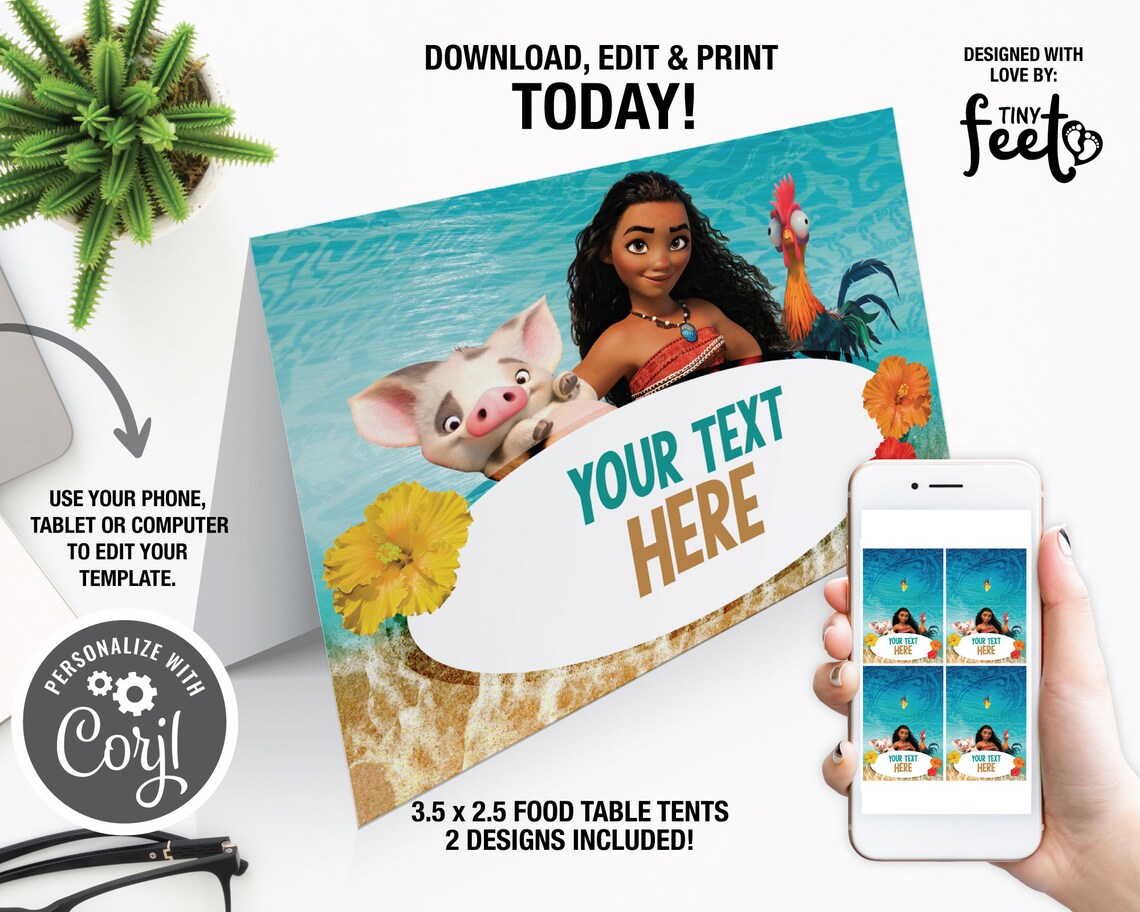 Moana Food Table Tent Moana Food Labels Moana Birthday Party - Etsy