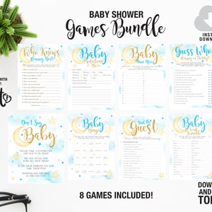 Twinkle Twinkle Little Star Baby Shower Games Bundle, Printable Baby ...