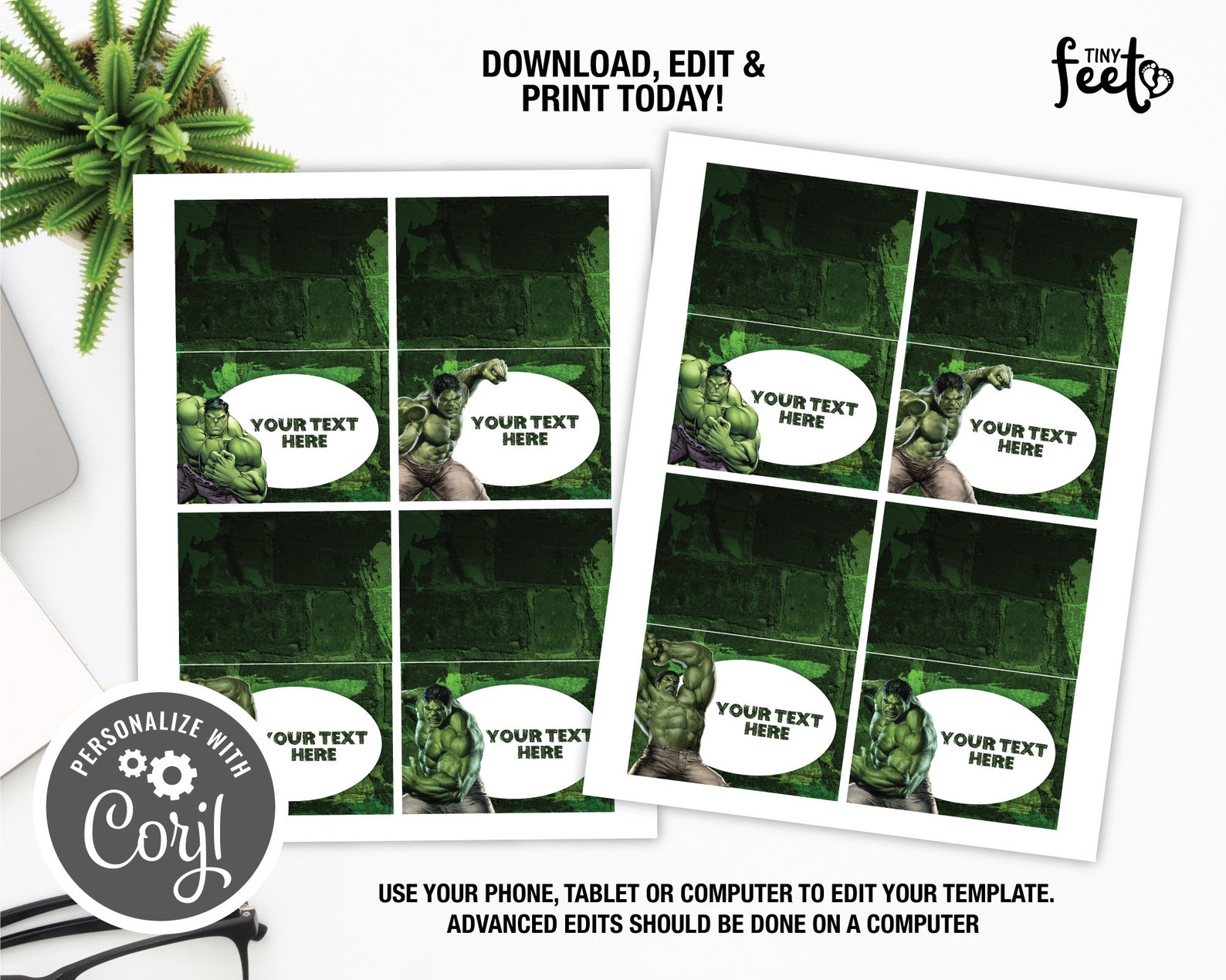 Hulk Food Table Tent the Incredible Hulk Food Labels Hulk | Etsy