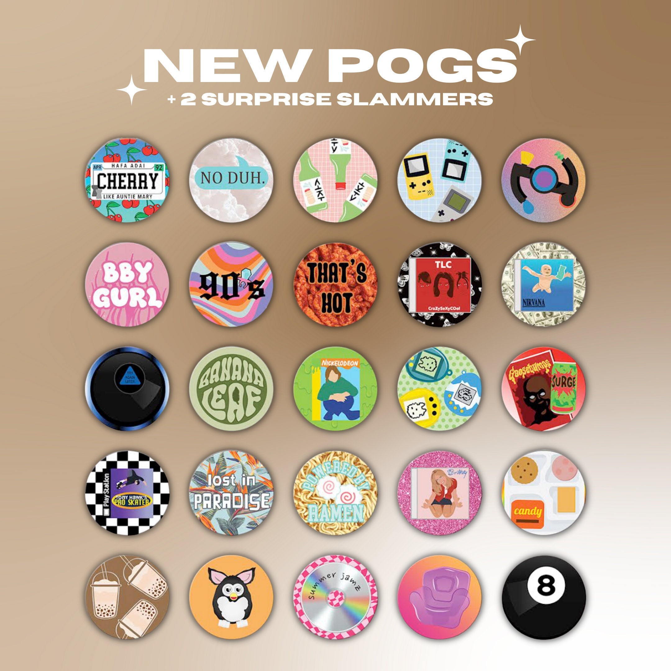 Classic POG Milk Caps, Classic Korean Jacks, Konggi's, 90s Kids ...