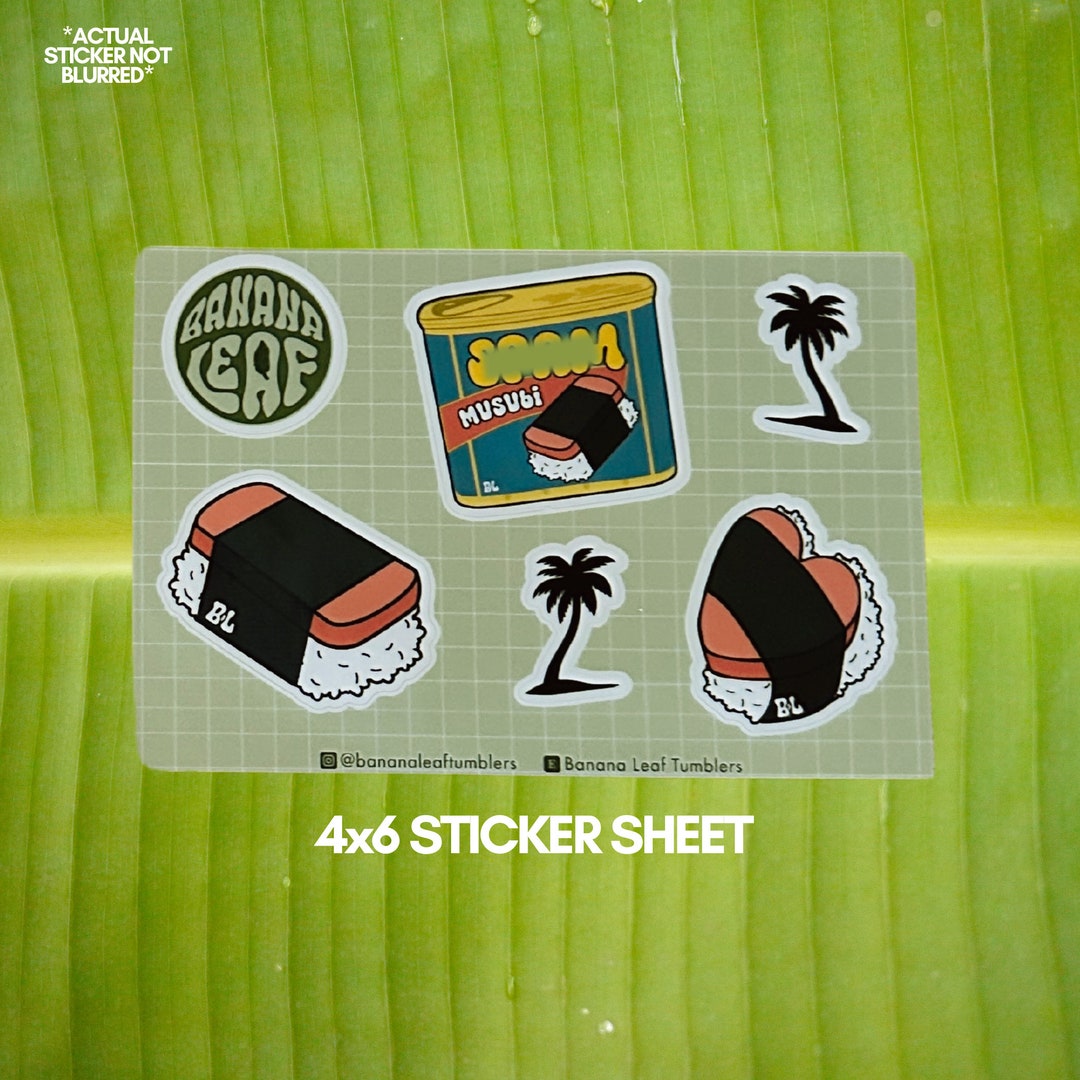 Musubi Sticker Sheet, Canned Meat Decals, Islander Sticker Sheet, Guam ...