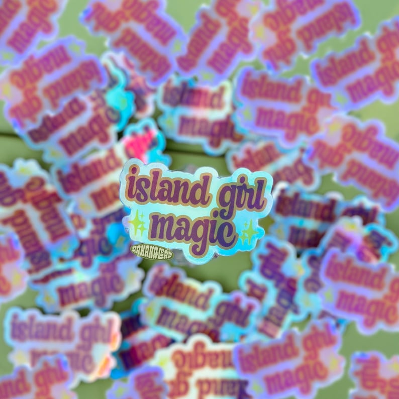 Car Decals, Holographic Island Girl Magic Sticker, Chamoru Stickers ...