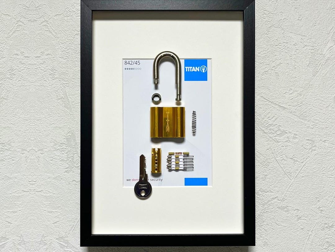 Lock Wall Art - Framed Exploded Titan Padlock Kit - Etsy