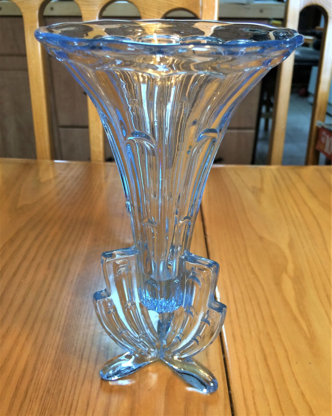 Vase Art Deco Blue Tripod/blue Art Deco Tripod Vase - Etsy