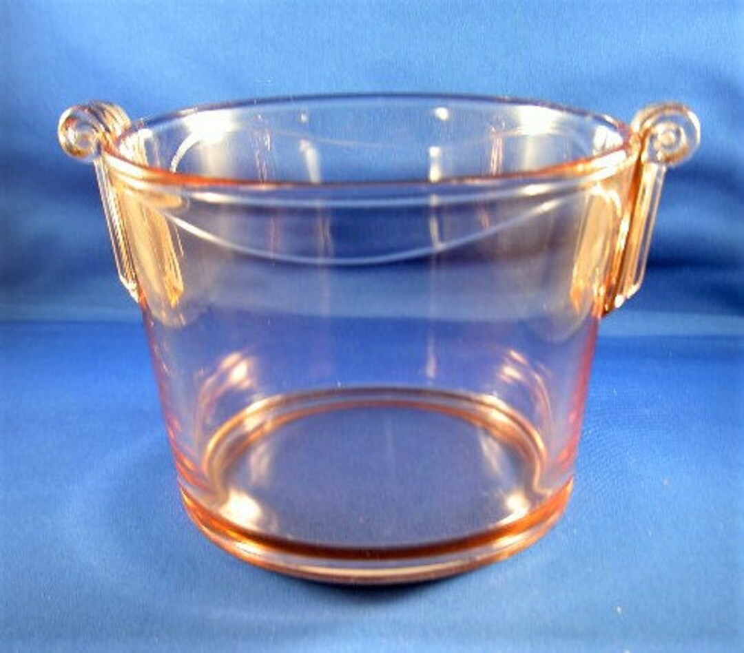 Ice Bucket Art Deco Pink Glass by Fostoria/fostoria Art Deco Pink Ice ...
