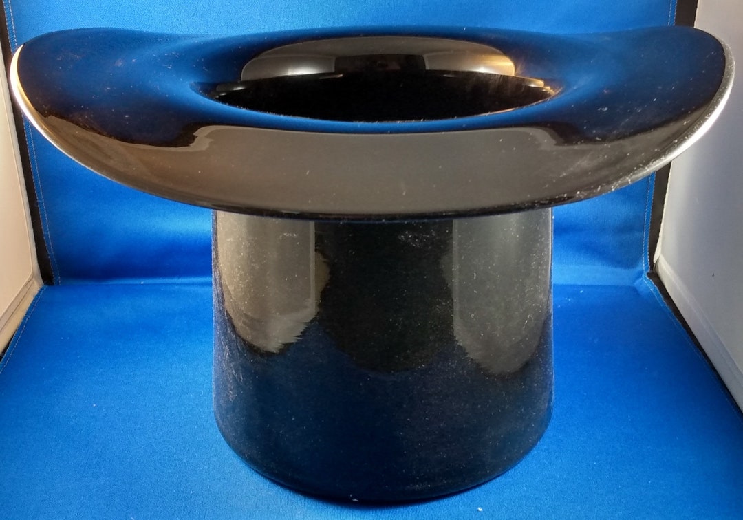 Large Black Amethyst Art Glass Top Hat. - Etsy