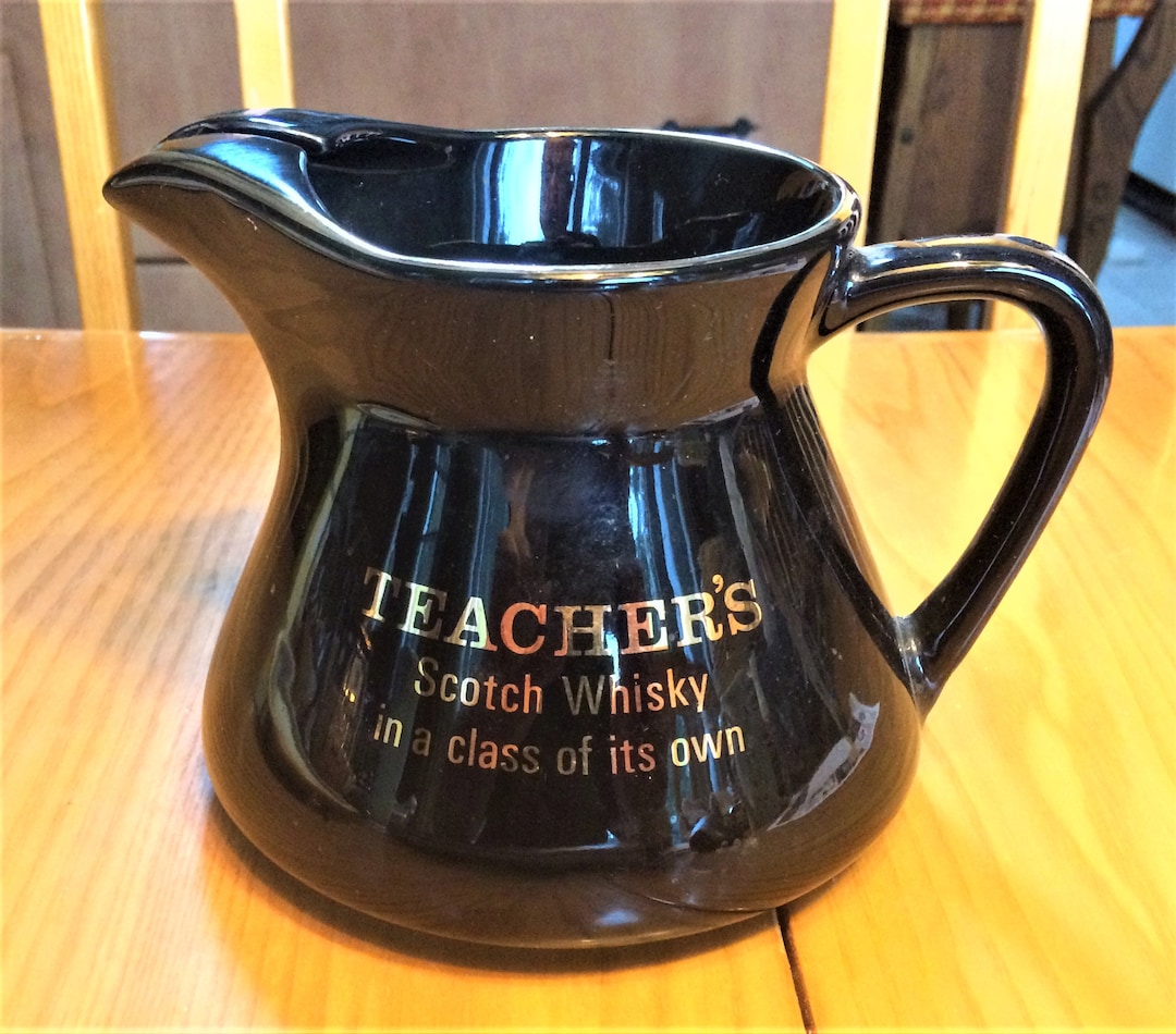 Vintage Wade England Teacher's Pub Jug Black and Gold Whiskey Water ...