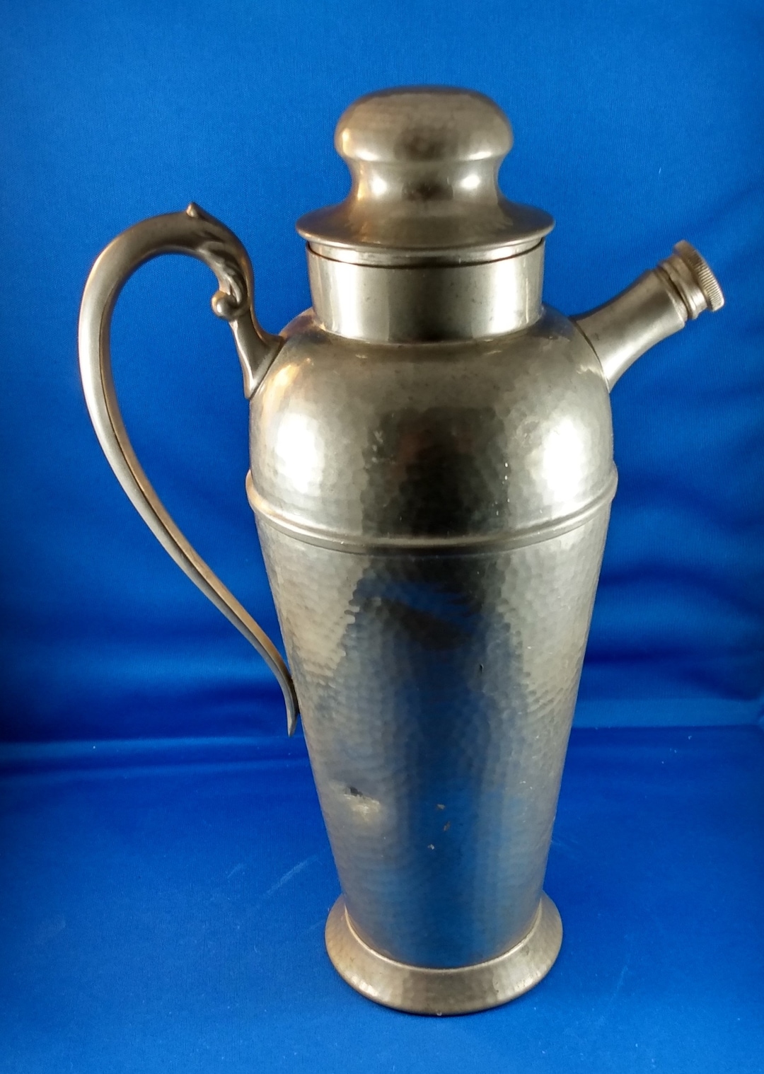 Old Tin Pitcher With Lid / Antique Pewter Pitcher With Lid - Etsy