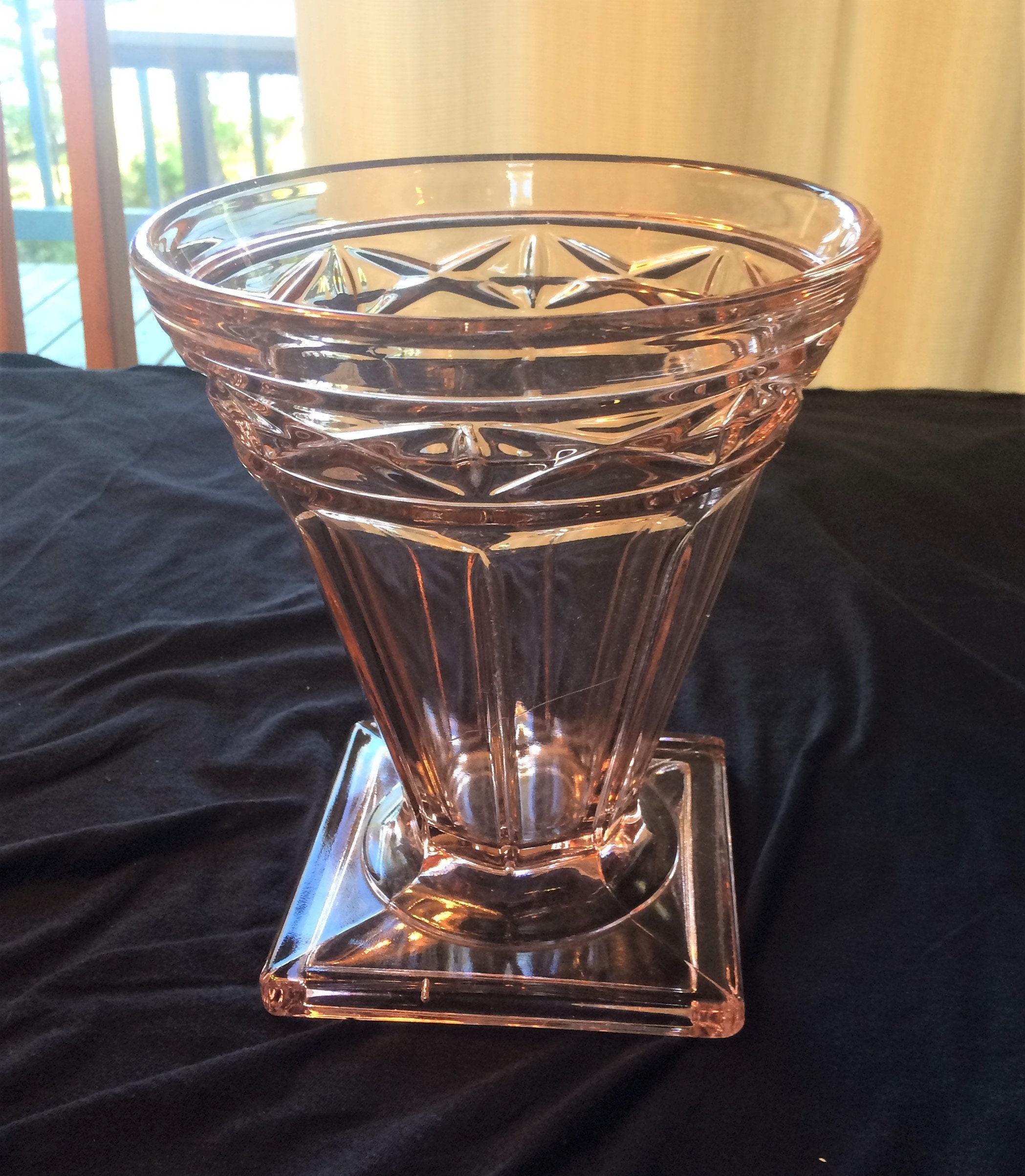 Art Deco Glass Pink Flower Vase by Sowerby / Art Deco Pink - Etsy