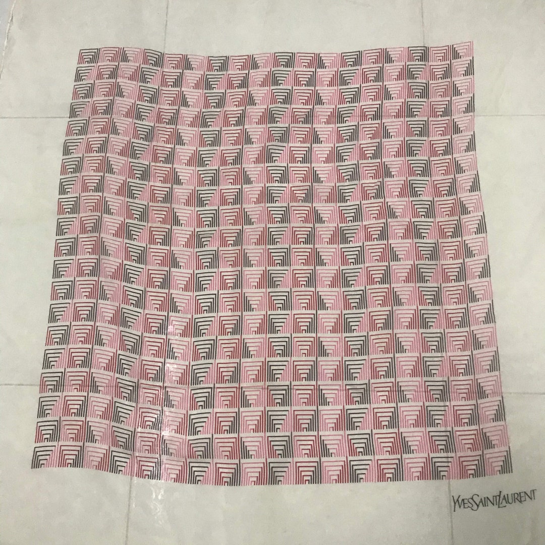 Yves Saint Laurent Ysl Nice Block Design Silk Scarf - Etsy
