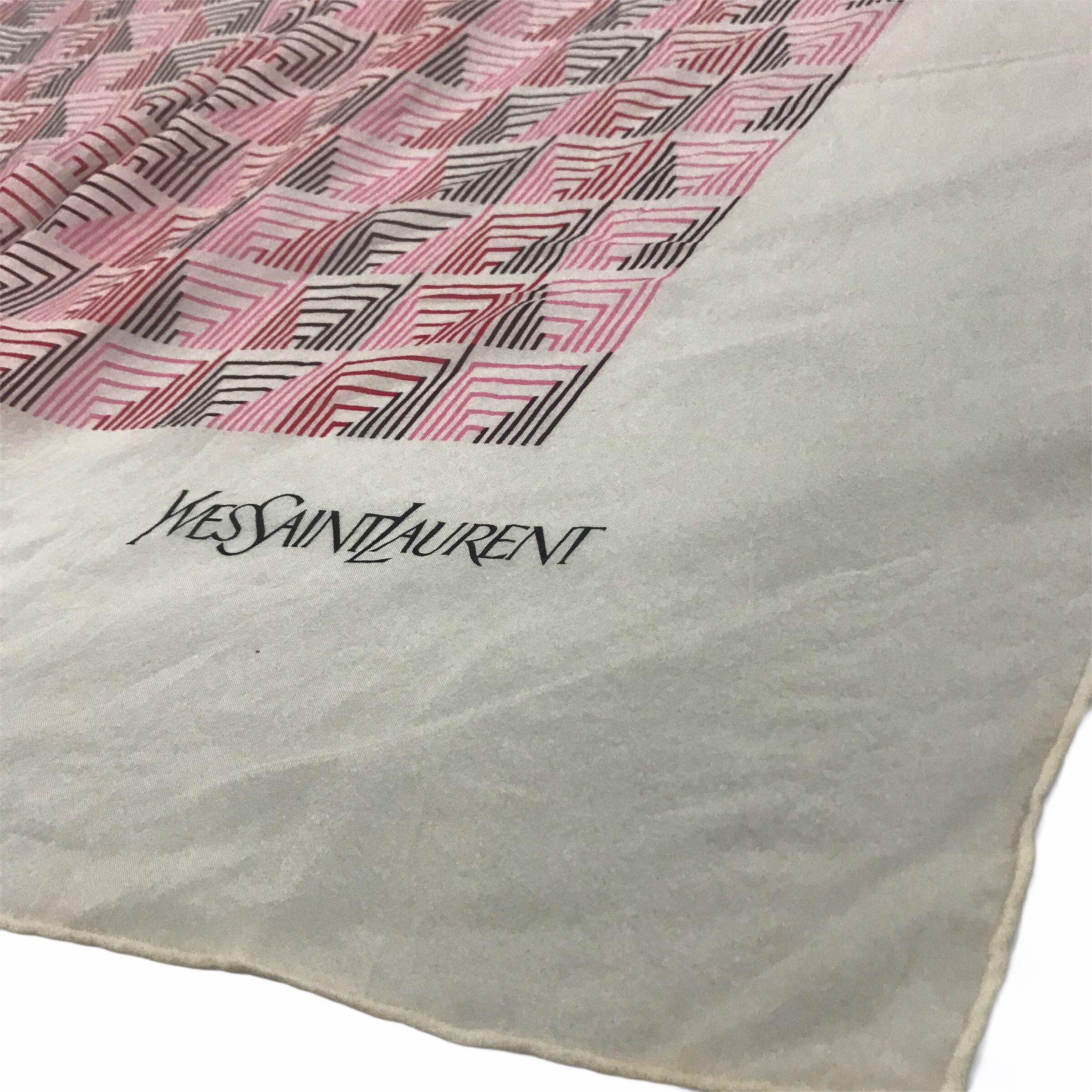 Yves Saint Laurent Ysl Nice Block Design Silk Scarf - Etsy