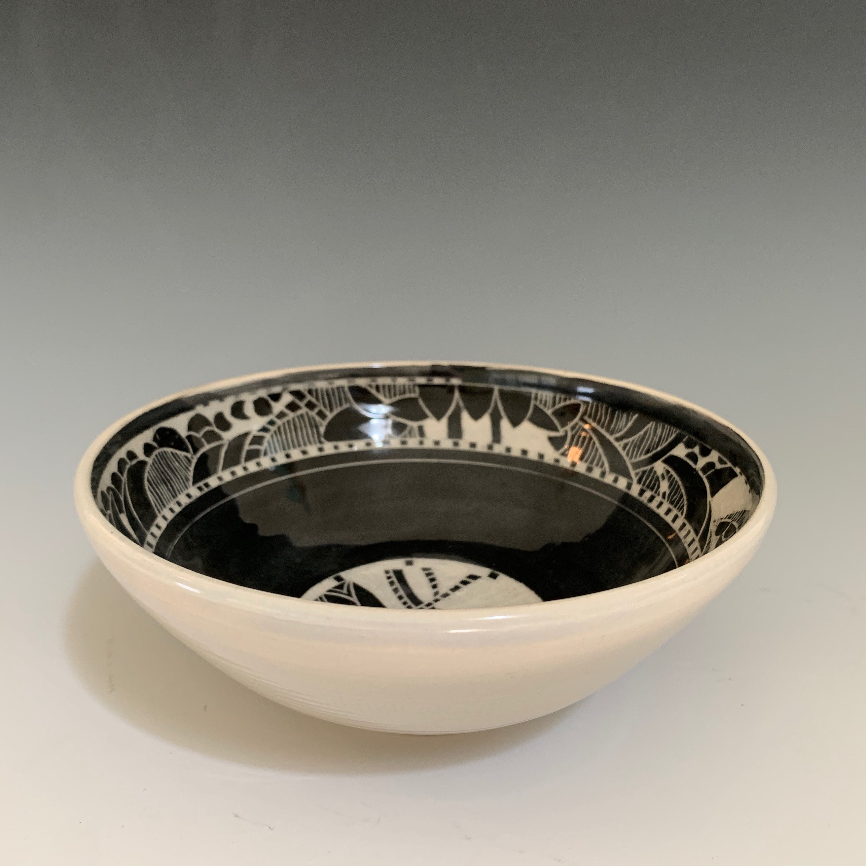 Sgraffito Ceramic Tulip Serving Bowl - Etsy