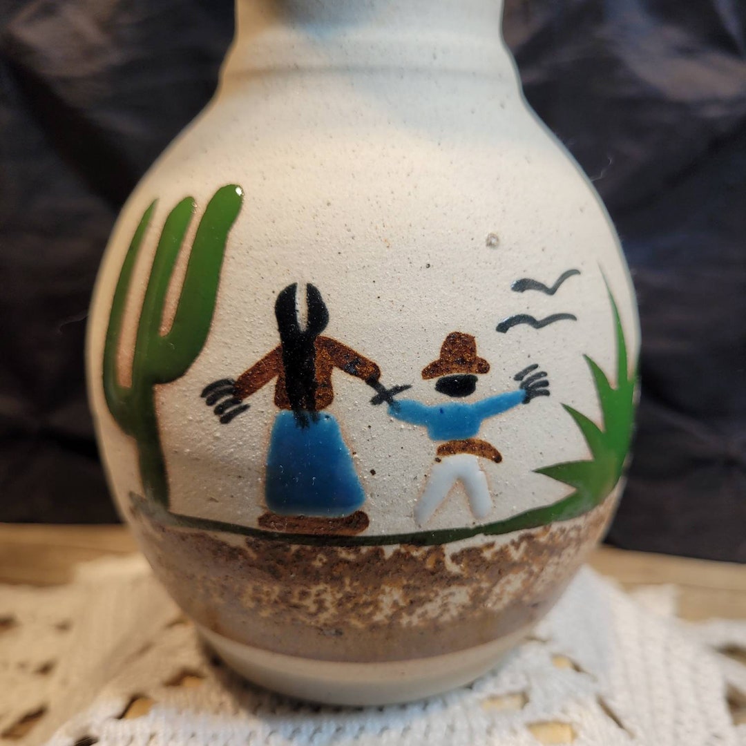 Vintage Mexican Pottery Vase Signed by Artist Tonala Style - Etsy