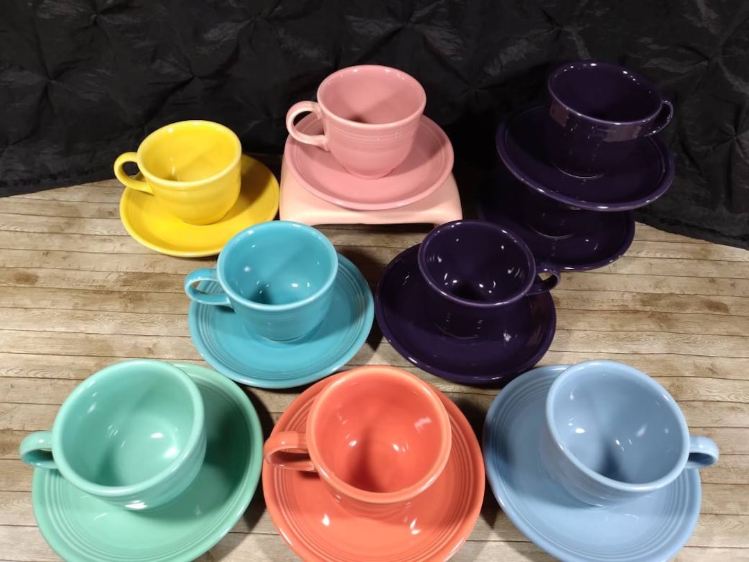 Vintage and Discontinued Cups and Saucers FIESTA WARE All Marked With ...