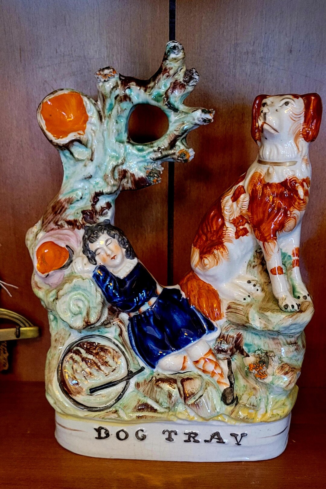 Antique Staffordshire England Dog Tray Figural Staffordshire Mantle ...