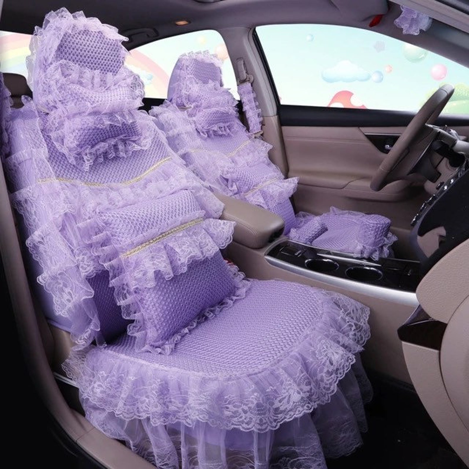 Pink Ruffle Car Seats Girly Lace Ruffle Car Seats - Etsy
