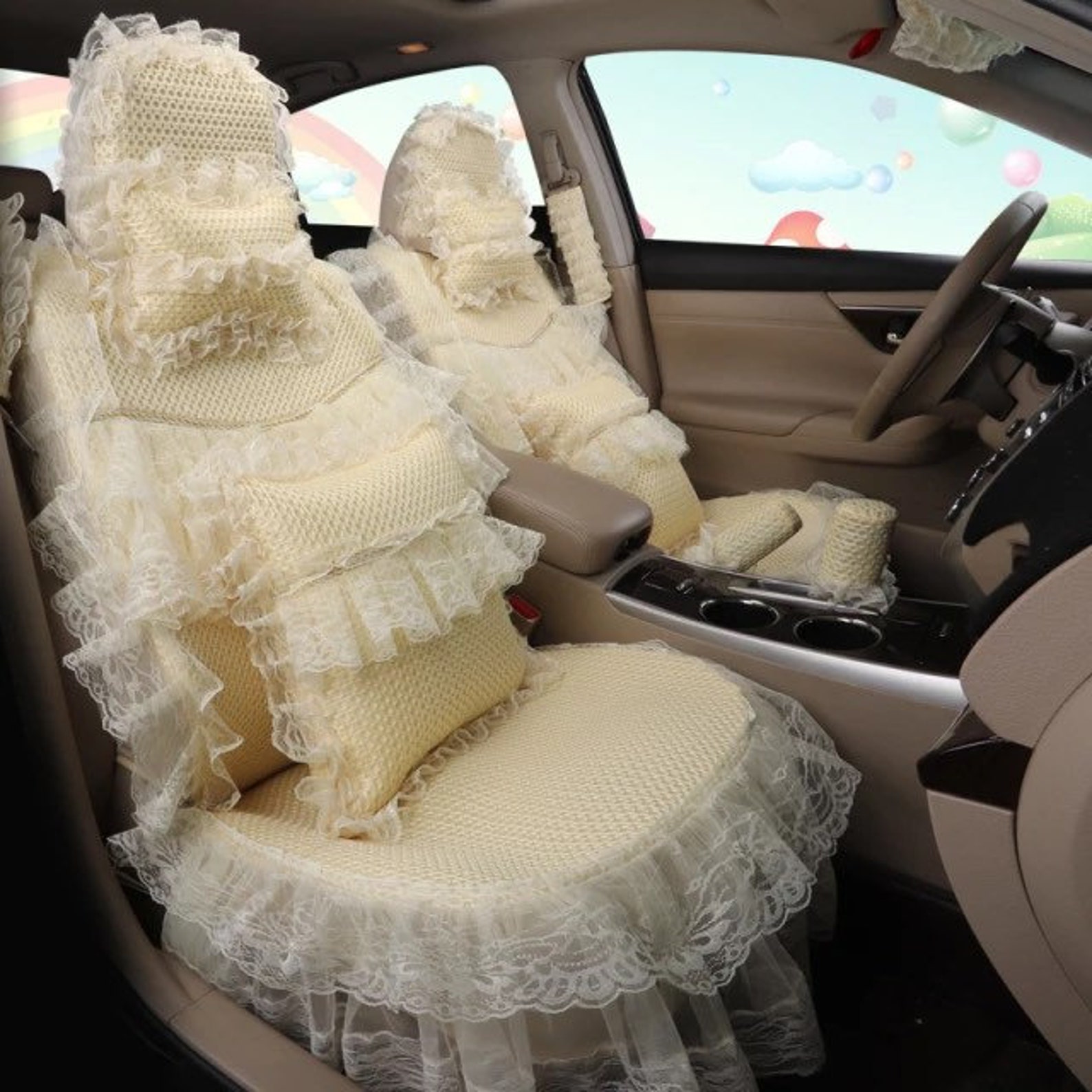 Pink Ruffle Car Seats Girly Lace Ruffle Car Seats - Etsy