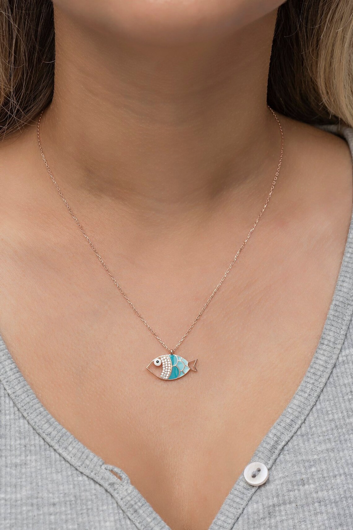 Silver Fish Necklace Pendant Gold Fish Necklace Pendant Silver Fisher ...