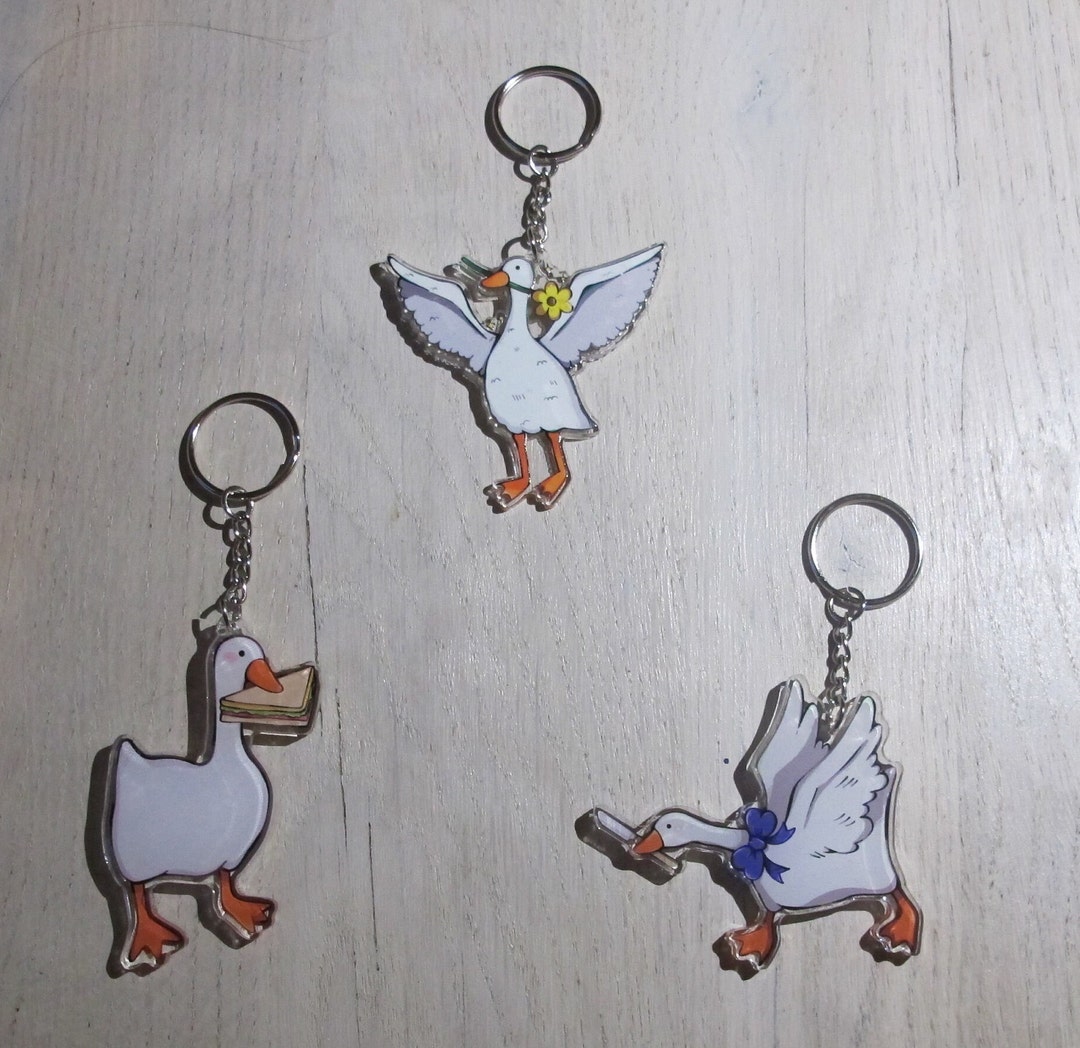 Cute Acrylic Charm Keychain Inspired by Untitled Goose Game - Etsy