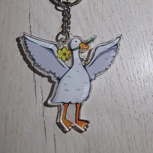 Cute Acrylic Charm Keychain Inspired by Untitled Goose Game - Etsy